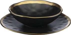 Keramická sada talířů Lissa Black Gold 8ks