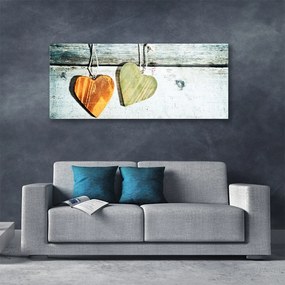 akrylový obraz Srdce Dříví Umění 125x50 cm