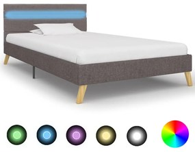Rám postele s LED světlem světle šedý textil 100 x 200 cm,  284847 HangarStore.cz