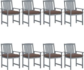 vidaXL Zahradní židle s poduškami 8 ks masivní akáciové dřevo [3078257] Barva: Zelená