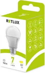 RETLUX RLL 601 A60 E27 bulb 7W / 950 lm / 4000K - studená bílá / D