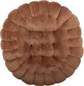 Hnědý dekorativní polštář ve tvaru kulaté sušenky - Ø 38*5 cm