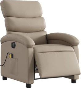 Elektrické masážní polohovací křeslo cappuccino umělá kůže 3204039