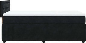 Box spring postel s matrací černá 90x200 cm samet 3289940