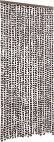 Závěs proti hmyzu hnědý a bílý 90 x 220 cm Chenille 325452