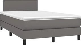 Box spring postel s matrací šedá 120x190 cm umělá kůže 3269811