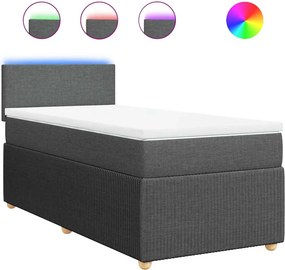 Box spring postel s matrací tmavě šedá 90x190 cm textil 3289605