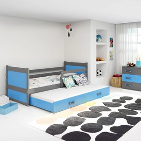 SMB Dětská postel s přistýlkou RICK 2, 90x190 cm Dekor: Borovice, Barva šuplíku: Růžová
