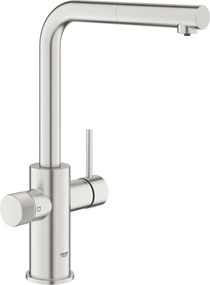 Grohe - Dřezová baterie Minta s filtrační funkcí a výsuvnou koncovkou, supersteel 30601DC0ROZ2