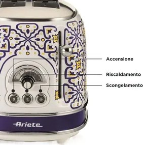 Ariete Capri bílá, světle modrá / Toustovač / 2 plátky / 810 W