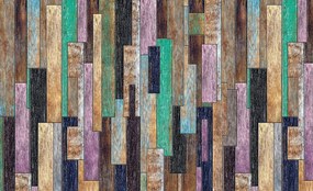 Fototapeta - Barevné dřevěné desky (152,5x104 cm)