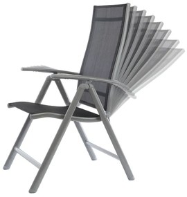 Zahradní židle Conrado, černá / šedá