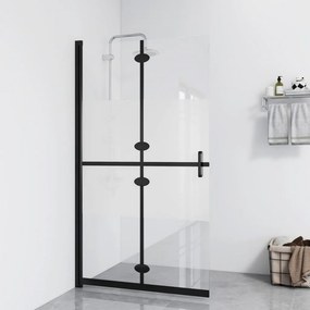 Skládací sprchová zástěna napůl mléčné ESG sklo 120 x 190 cm 151191