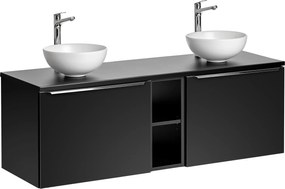 Comad Koupelnová skříňka s deskovými umyvadly set Santa Fe Black 140 černá