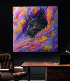 Obraz na plátně - Kočka zachumlaná FeelHappy.cz Velikost obrazu: 140 x 140 cm