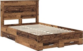 Rám postele s čelo Staré dřevo 120 x 190 cm Kompozitní dřevo 3410340
