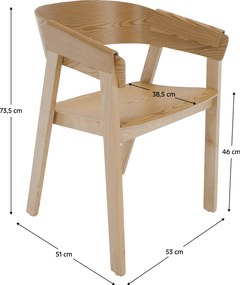 Židle, masivní dřevo, přírodní, LAKERA