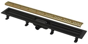 Alca APZ10Black sprchový žlab 85 cm zlatý APZ10BLACK-850BRAS