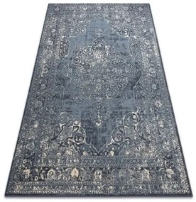 koberec Vlna NAIN Růžice vintage 7599/50911 tmavě modrá / béžový velikost 80x150 cm | krásné koberce cz