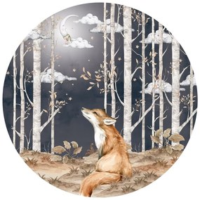 Nástěnná dětská samolepka Dekornik Fox in a Circle, ø 150 cm