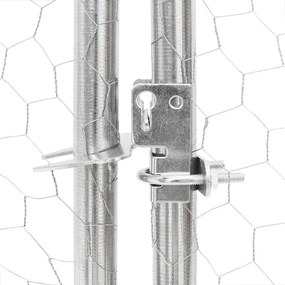 Výběh pro slepice se střechou 2,5x8x2,25 m pozinkovaná ocel 3328523