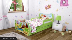 Dětská postel Dream vzor 29 140x70 cm zelená