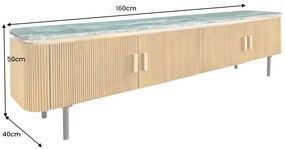 Designový TV stolek Ifama 160 cm zelený mramor