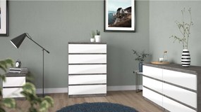 FALCO Komoda Simplicity 232 beton/bílý lesk