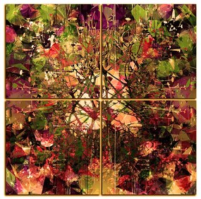 Obraz na plátně - Květinové grungy pozadí - čtverec 3108FE (60x60 cm)