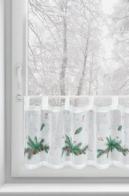 EUROFIRANY KRÁTKÁ VÁNOČNÍ ZÁCLONA NA POUTKÁCH XMAS1 30X150 CM VZOROVANÁ