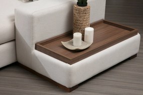 Rohová sedačka se stolkem Bellona 428 cm béžová - levá