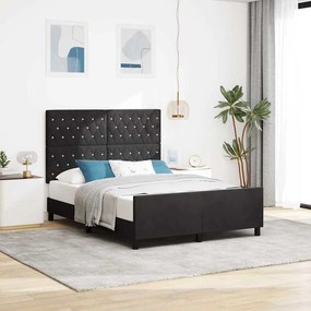 Postel s boxspringem s čelo Černá 140 x 200 cm samet 3344881