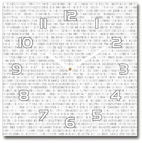 Wallmuralia Skleněné hodiny na stěnu Binární kod 30x30 cm