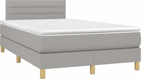 Box spring postel s matrací světle šedá 120x190 cm textil 3269779