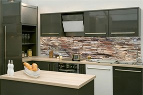 DIMEX | Fototapeta do kuchyně Kamenná stěna KI-260-253 | 260 x 60 cm | hnědá, béžová