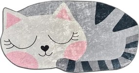 Růžový/šedý pratelný dětský koberec 60x100 cm Cat – Mila Home