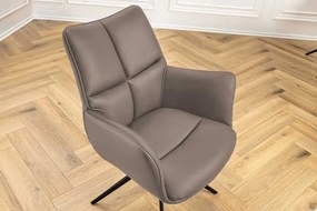 Designová otočná židle Vallerina hnědá kůže
