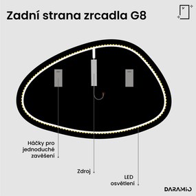 Atypické zrcadlo do koupelny s LED osvětlením G8