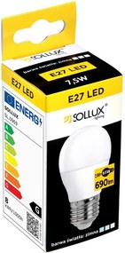 Neutrální bílá LED žárovka E27, 7,5 W – Sollux