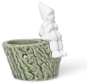 Vánoční svícen z porcelánu a kameniny Kähler Design Christmas Tales, délka 8,5 cm