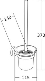 Mexen příslušenství, wc kartáč TIBER, černá, 7050550-70