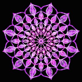 AMADEA Dřevěná dekorace mandala fialová 9 cm
