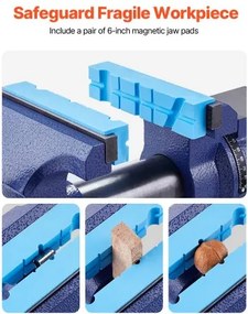 16,5 cm víceúčelový stolní svěrák Heavy Ductile Iron otočná základna 360°