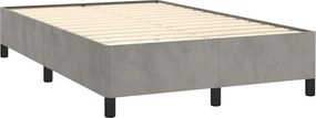Box spring postel s matrací světle šedá 120x190 cm samet 3270457