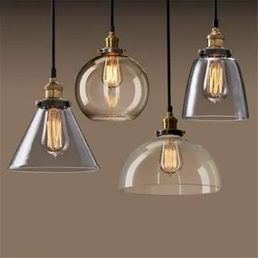 Toolight - Závěsné skleněné stropní svítidlo Verto C, čiré sklo, OSW-00138