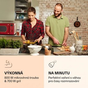 Klarstein Julieta, mikrovlnná trouba s grilem, 20 l, 700/800 W, Ø 25,5 cm, 8 programů