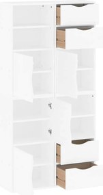 Boční skříňky 4 ks "ODDA" Bílá 40x24x79 cm Borovicový masiv 3365349