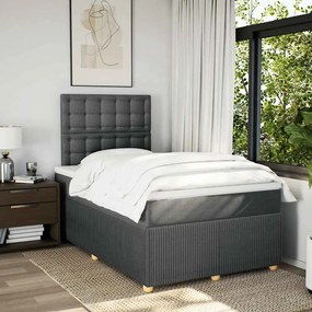 Box spring postel s matrací tmavě šedá 120x200 cm textil 3294338