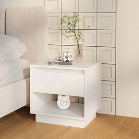 vidaXL Noční stolek bílý s vysokým leskem 45 x 34 x 44 cm dřevotříska