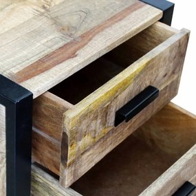 Odkládací stolek se 2 zásuvkami, masivní mangovníkové dřevo 43x33x51 cm,  243298